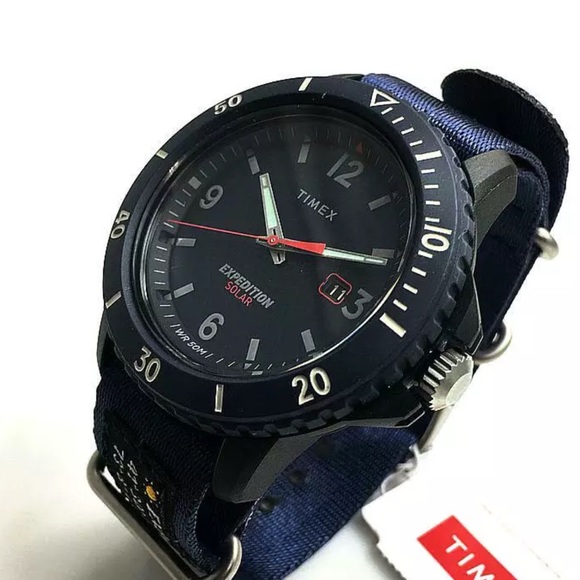 Timex | Accessories | Nwt Timex Expedition Solar Blue Dial Blue Double ...
